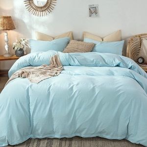 Bedding | Luxury Linen Duvet Cover Light Blue New | Poshmark